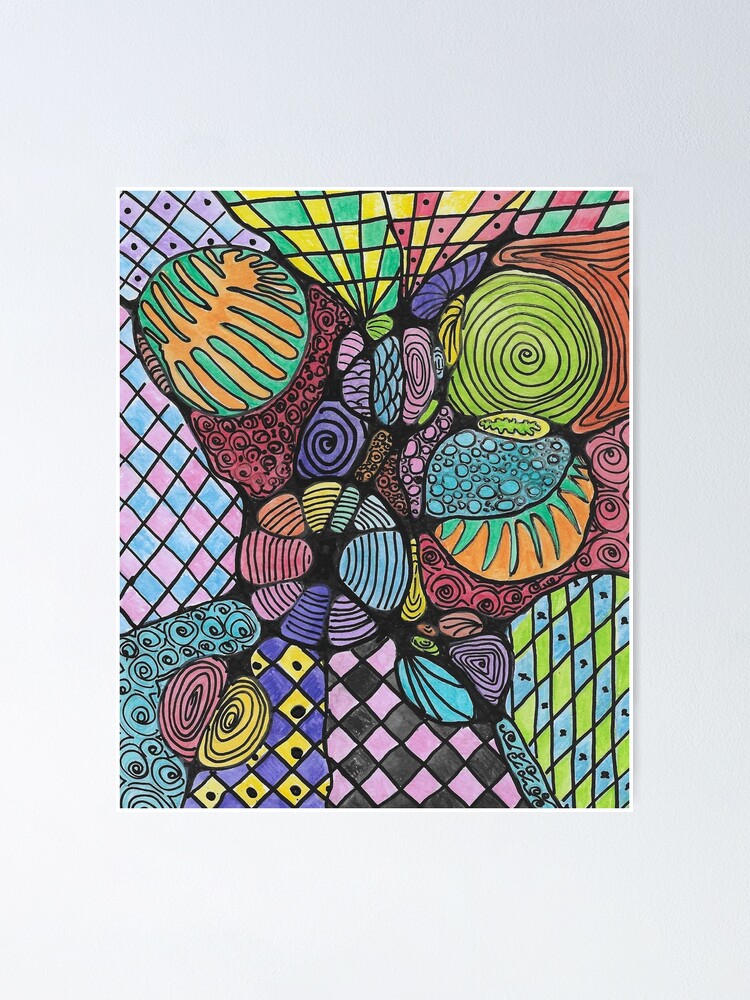 "Single cell,hand drawn illustration, watercolour, pen, doodle ...