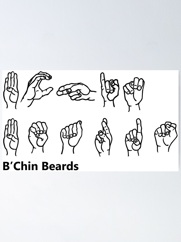 "Beards, Sign Language, ASL" Poster for Sale by BChinBeards | Redbubble