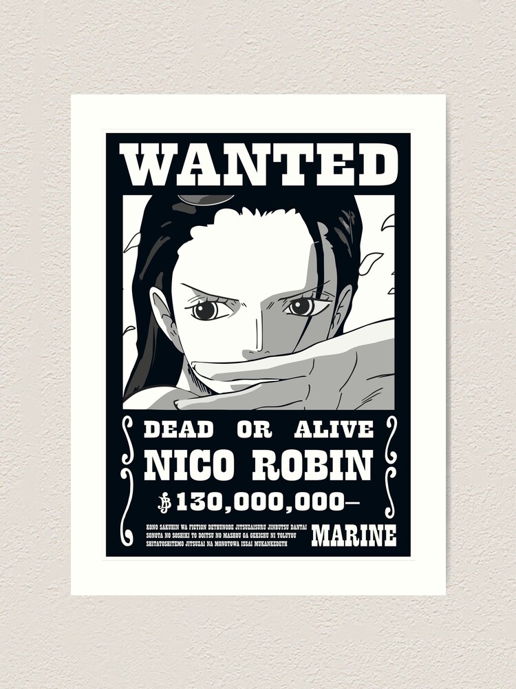 "Nico Robin Wanted Poster" Art Print for Sale by cantinhonifty | Redbubble