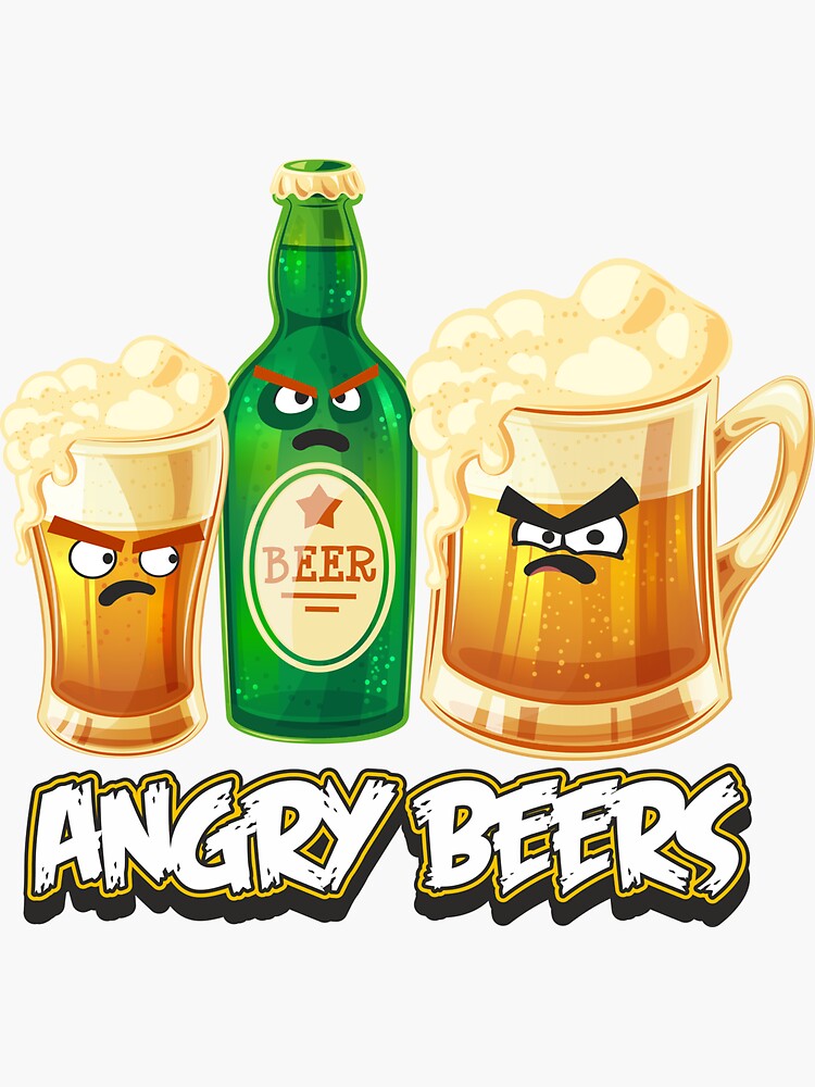 "Angry Beers" Sticker by CamisParanoia | Redbubble