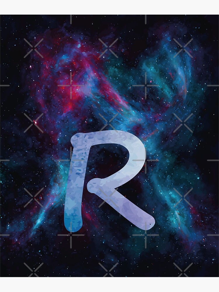 "Blue Purple Galaxy Nebula Initial Letter R | R symbol" Poster for Sale ...