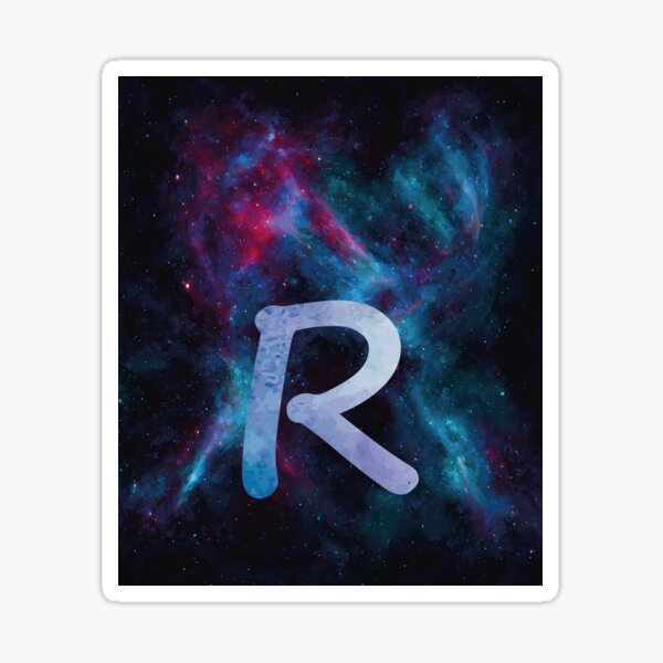 "Blue Purple Galaxy Nebula Initial Letter R | R symbol" Sticker by ...