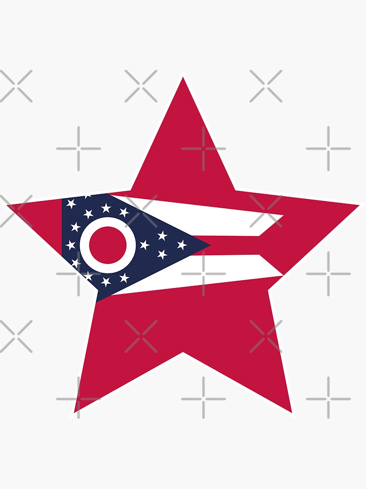 "Ohio State Flag Star" Sticker for Sale by realittle | Redbubble