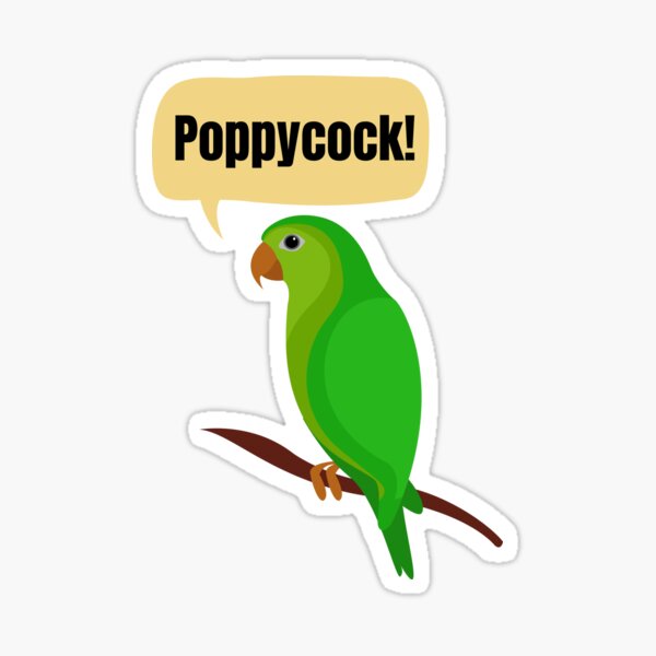 "Grumpy Parrot | Poppycock" Sticker for Sale by NineSevenFour | Redbubble