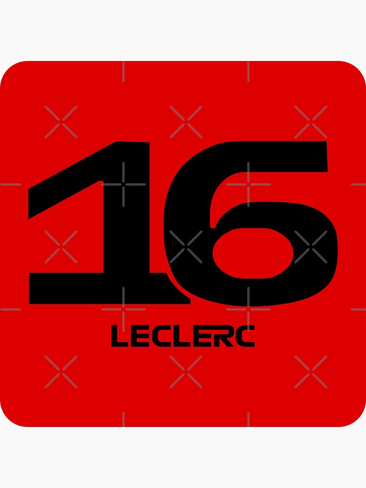 "16 Leclerc" Sticker by TableTopDesigns | Redbubble