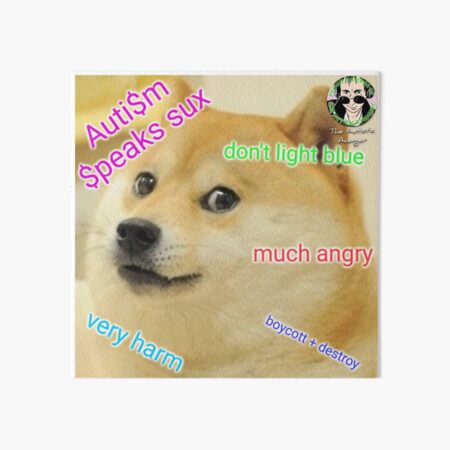 "Auti$m $peaks Sux - The Autistic Avenger doge meme" Art Board Print by ...