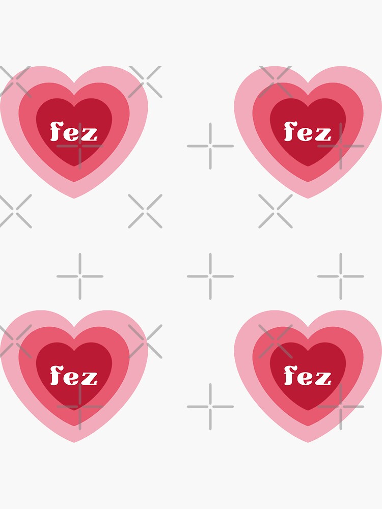 "fez heart pack" Sticker for Sale by little-axii | Redbubble