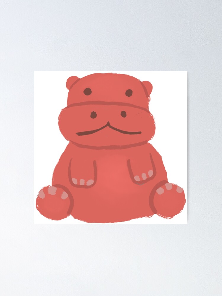 "cute pink hippo" Poster for Sale by CuteCritters | Redbubble