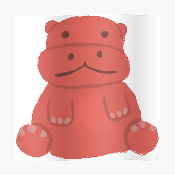 "cute pink hippo" Poster for Sale by CuteCritters | Redbubble