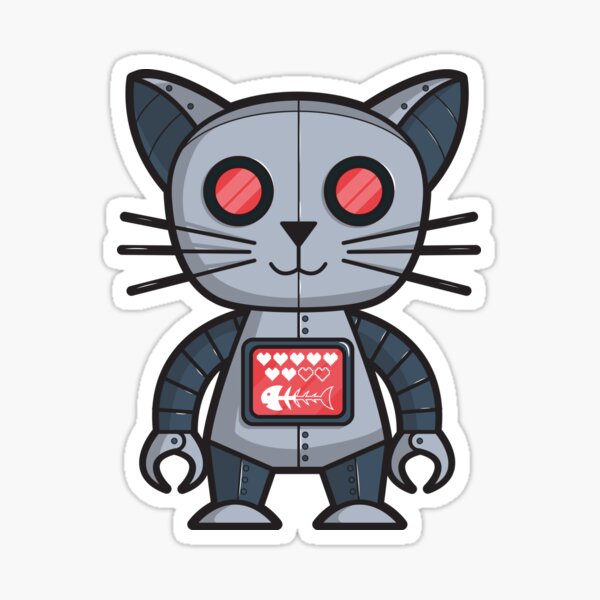 "Robocat v2" Sticker for Sale by renduh | Redbubble