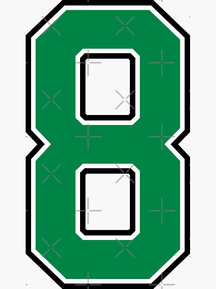 "8 number, green lucky sports eight" Sticker by ArtIsParty | Redbubble