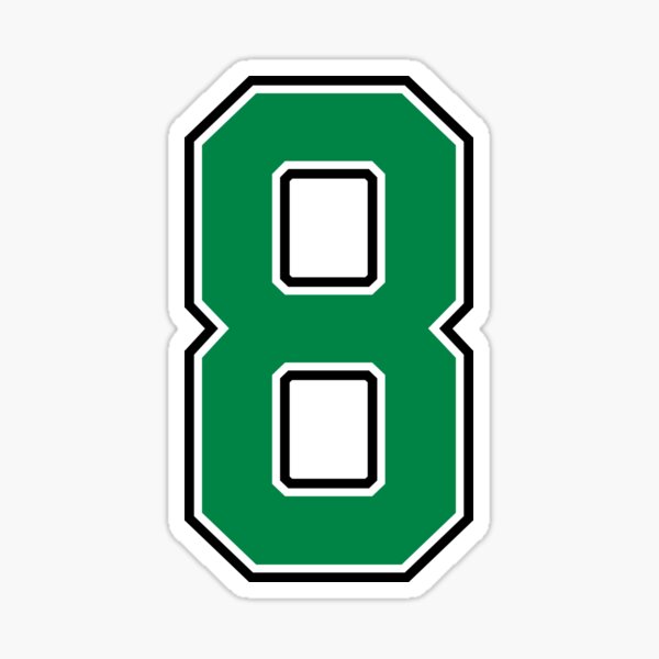 "8 number, green lucky sports eight" Sticker by ArtIsParty | Redbubble