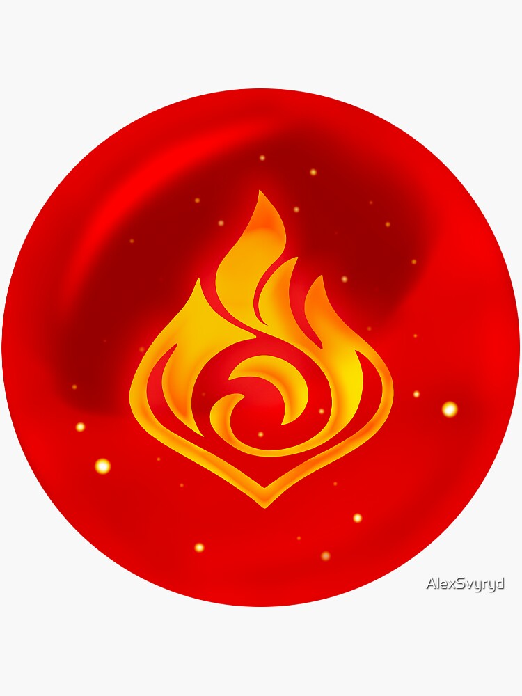 "Genshin Impact elements Pyro" Sticker for Sale by AlexSvyryd | Redbubble