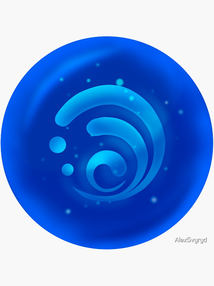 "Genshin Impact elements Hydro" Sticker by AlexSvyryd | Redbubble