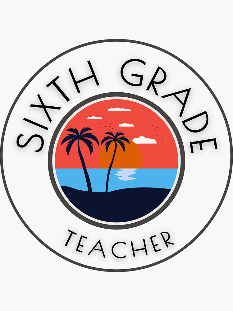 "Sixth Grade Teacher Beachy" Sticker by jbargen | Redbubble