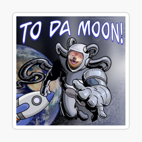 "Black background To da moon" Sticker by KabronX | Redbubble