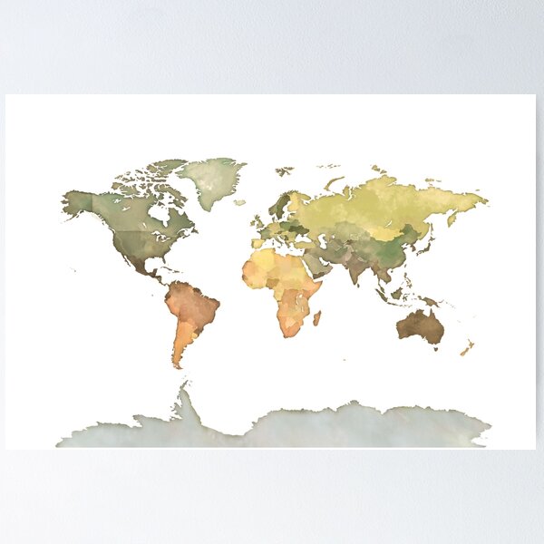 "Minimalist Modern World Map " Poster for Sale by Szafranscy Art Studio ...