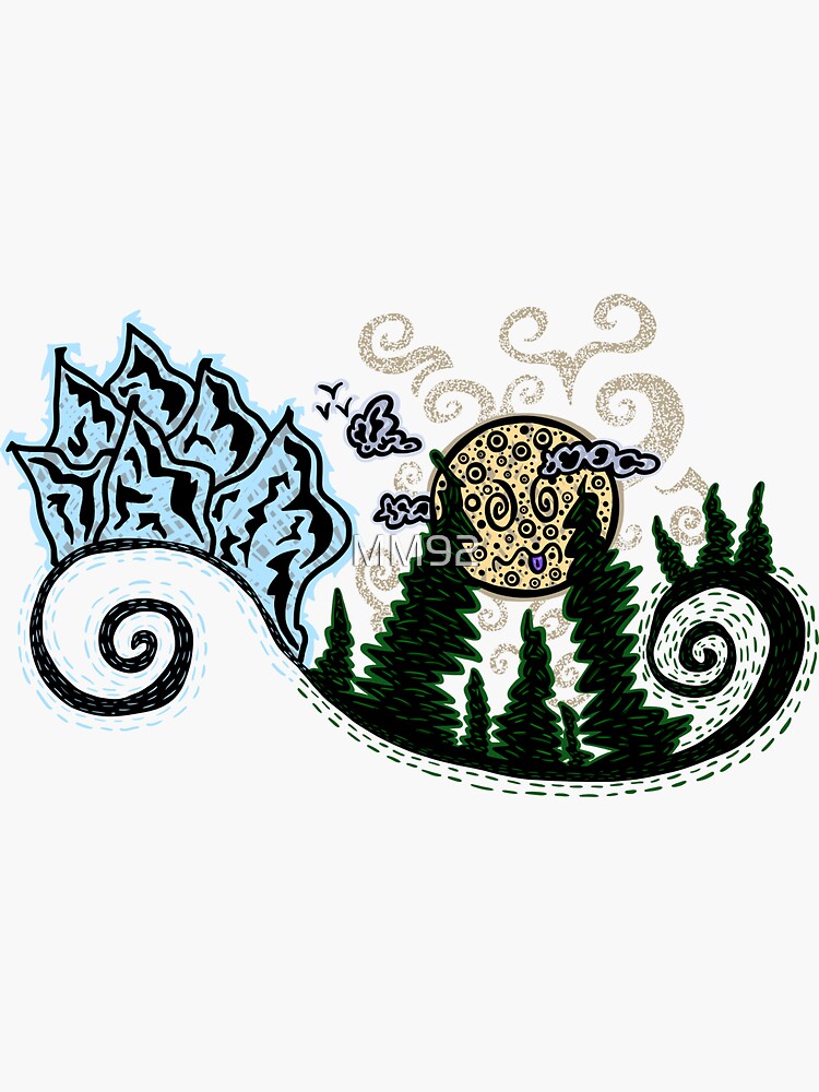 "Dizzy Moon" Sticker by MM92 | Redbubble