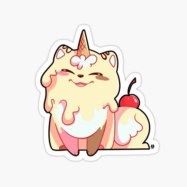 "Ice Cream Dog" Sticker for Sale by HappyRhyan | Redbubble
