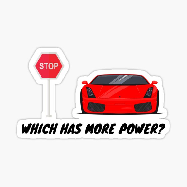 "Which Has More Power? Car Design" Sticker by CreativNode | Redbubble