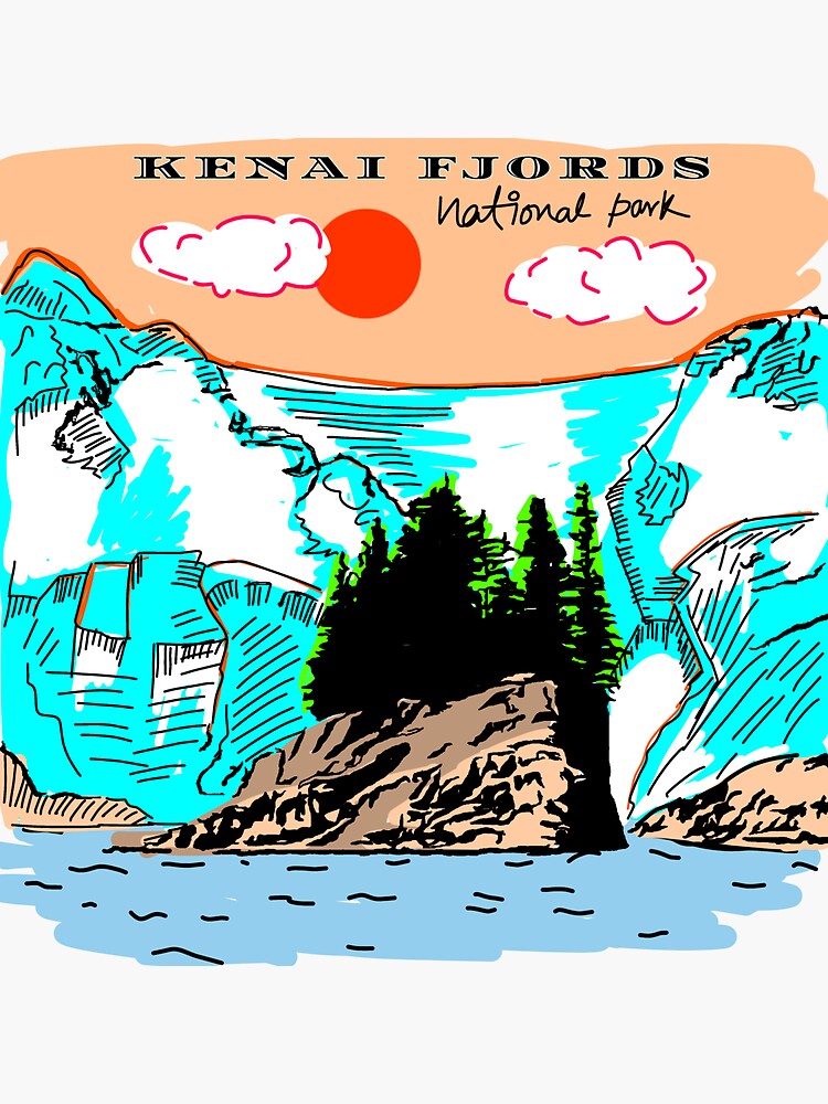 "KENAI FJORDS national park" Sticker for Sale by SatyaYug | Redbubble