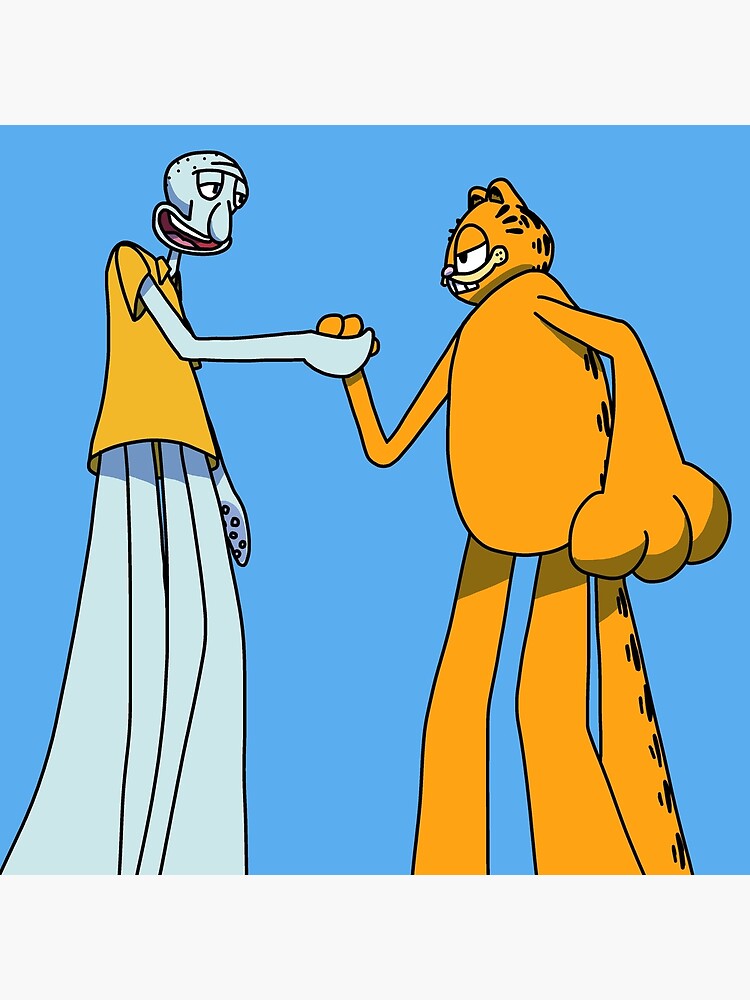 "Garfield and Squidward Handshake" Photographic Print for Sale by ...