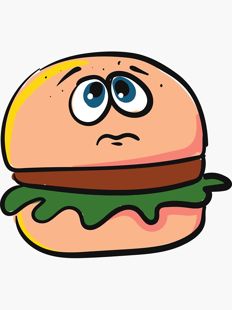 "Sad Burger" Sticker by NorStar-Edition | Redbubble