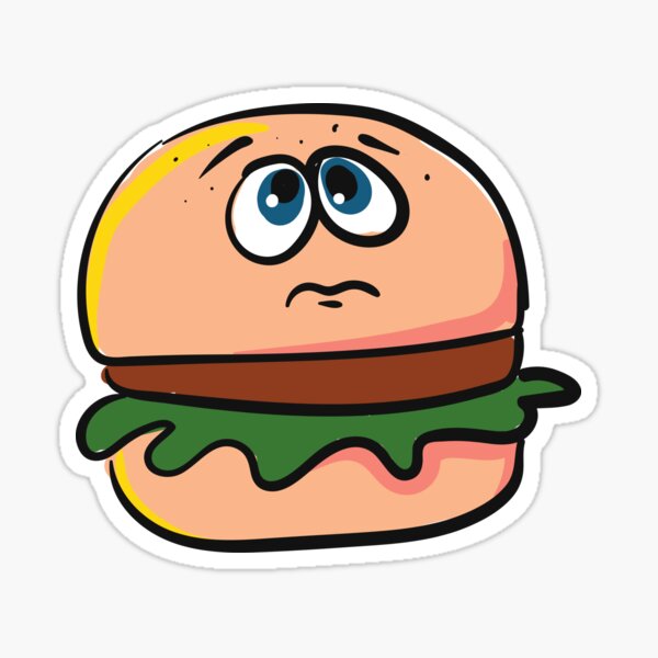 "Sad Burger" Sticker by NorStar-Edition | Redbubble