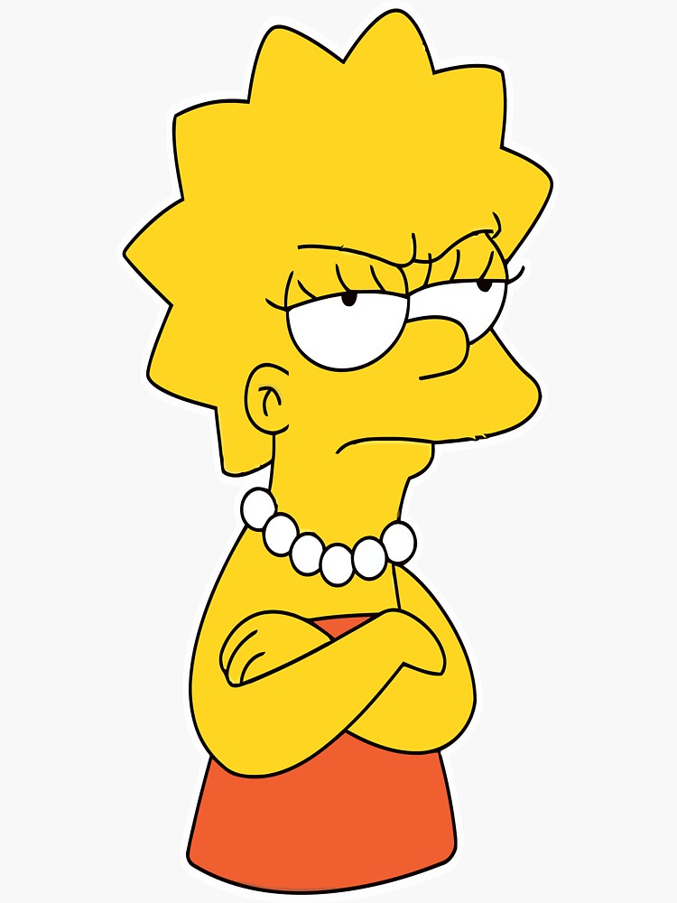 "lisa angry" Sticker for Sale by artSofie | Redbubble