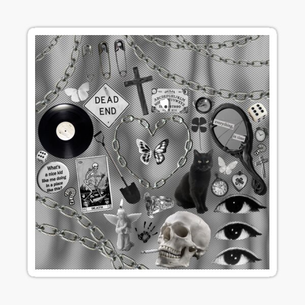 "Bad Luck collage" Sticker by theclownclub | Redbubble