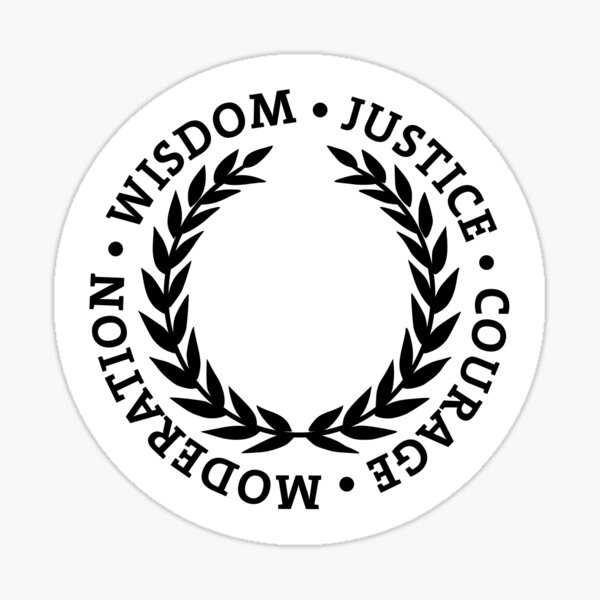 "Four Virtues of Stoicism: Justice, Wisdom, Moderation, Courage around ...