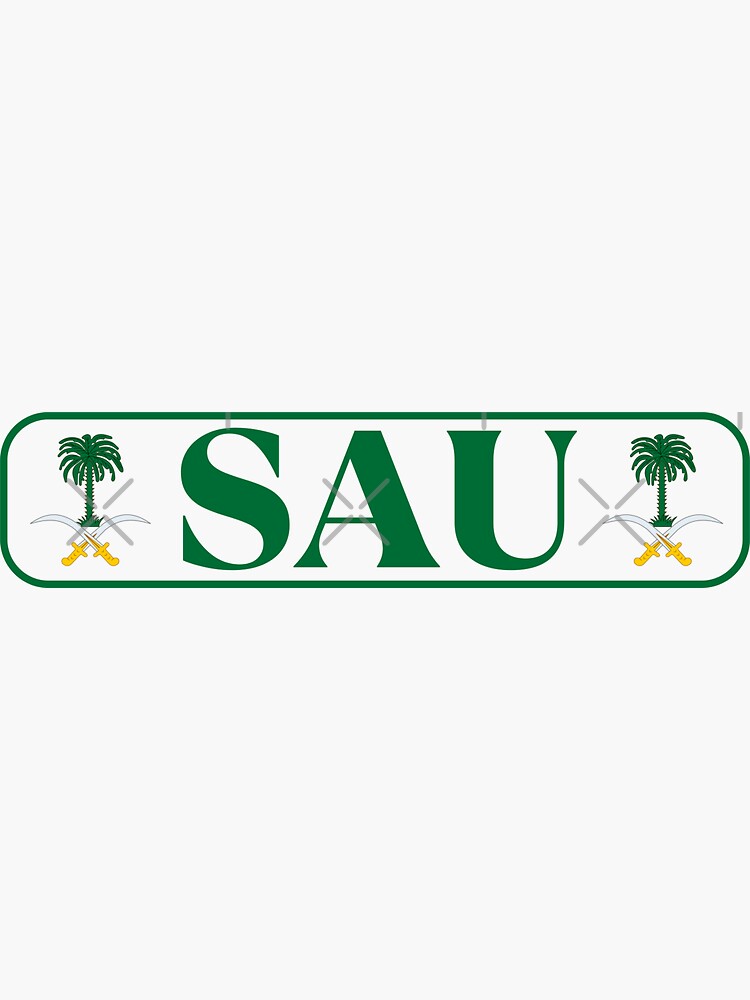 "SAU 3 Letter Code Saudi Arabia" Sticker by FedSherDesign | Redbubble
