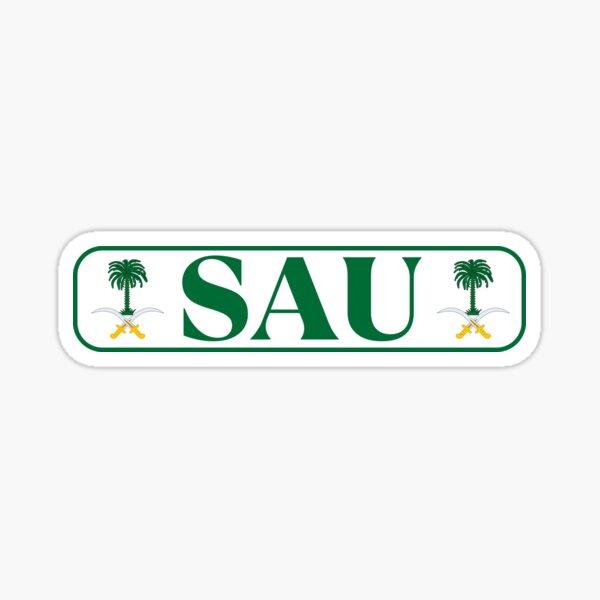 "SAU 3 Letter Code Saudi Arabia" Sticker by FedSherDesign | Redbubble