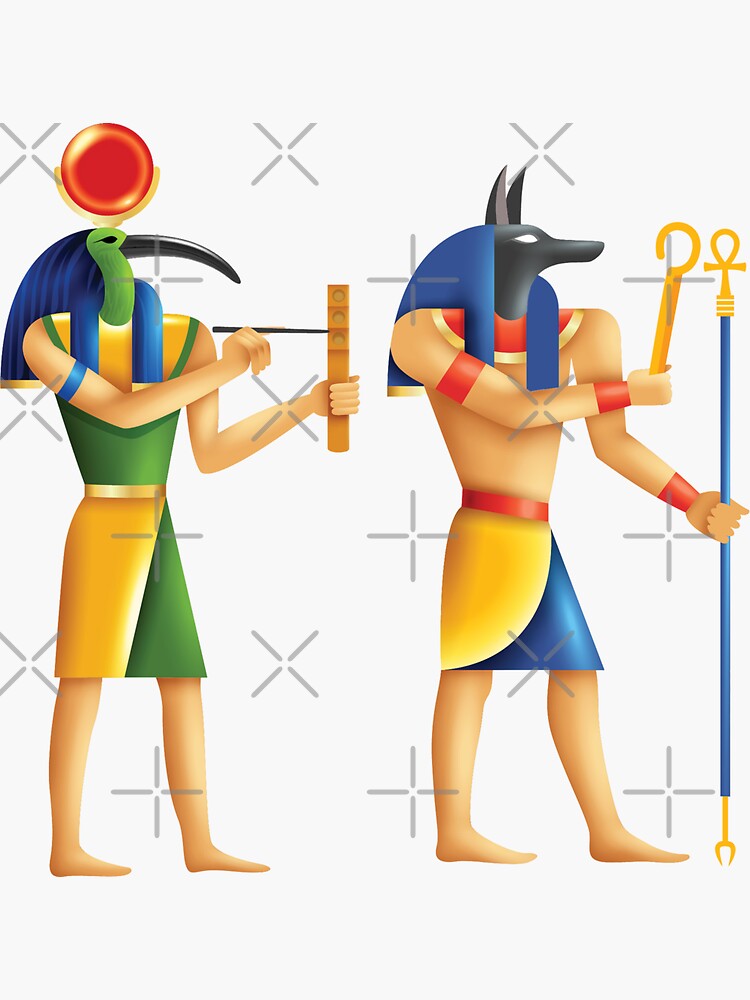 "Gods of Egypt Thoth and Anubis" Sticker for Sale by Nemo-arts | Redbubble
