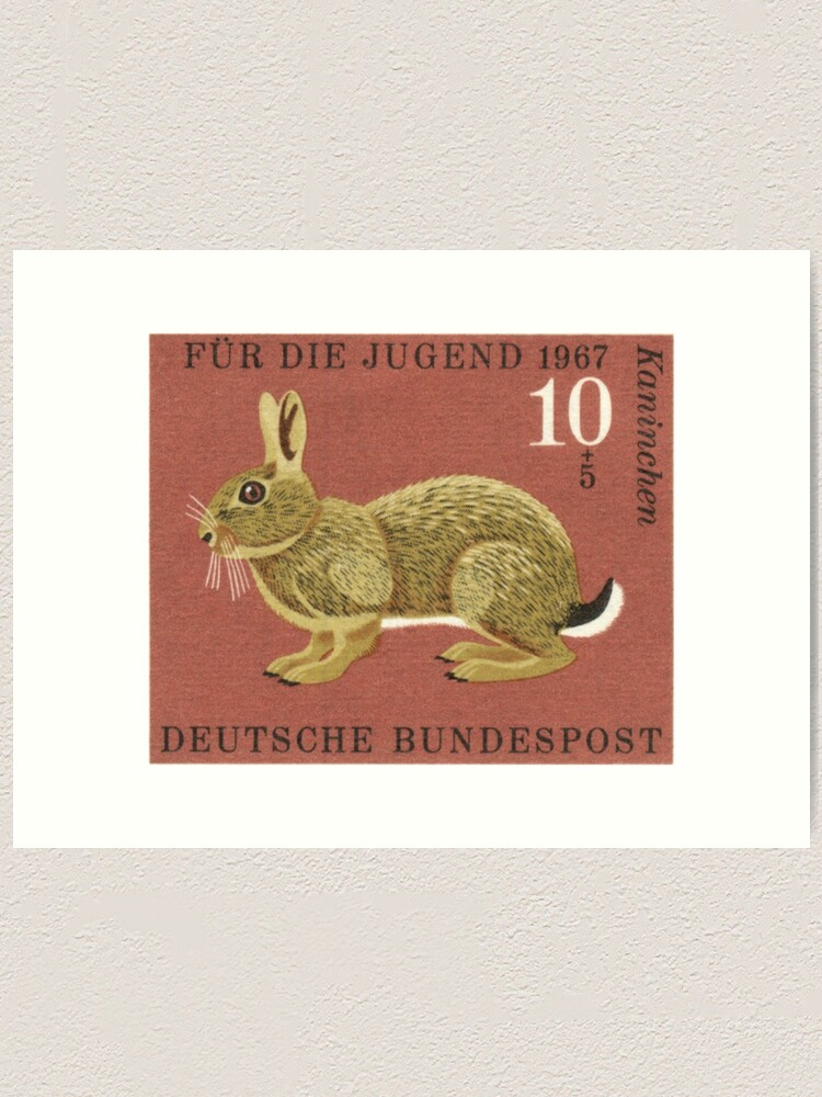 "Philately Retro 1967 Rabbit postage stamp issued by Germany, DDR" Art ...
