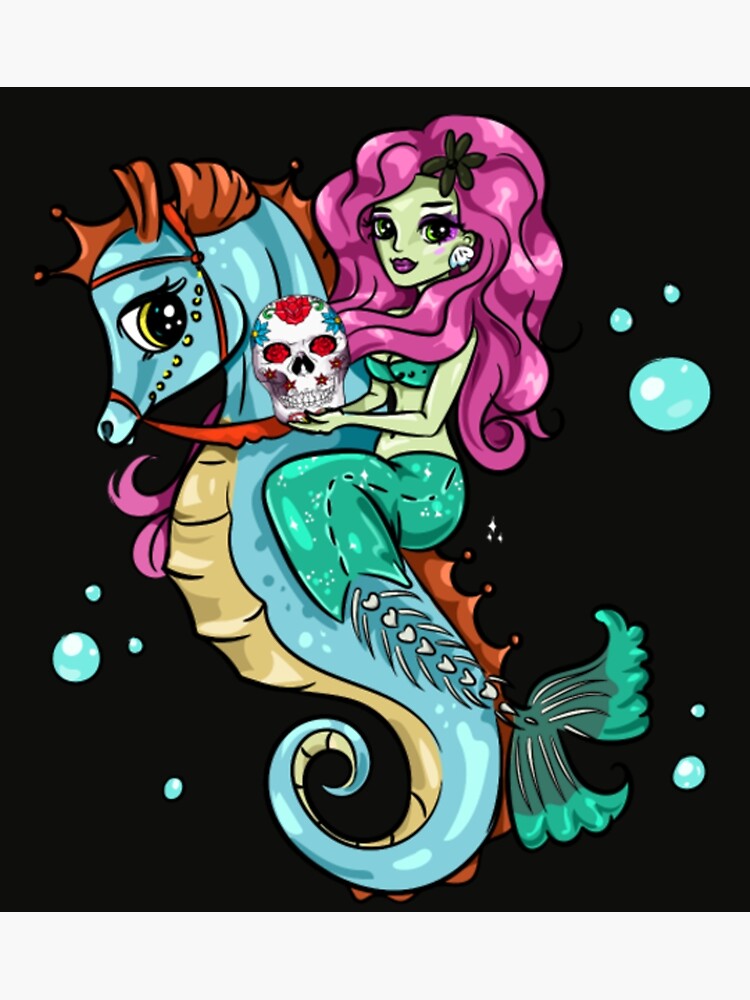 "Seahorse with girl pretty water" Poster by Helmeppokoby | Redbubble
