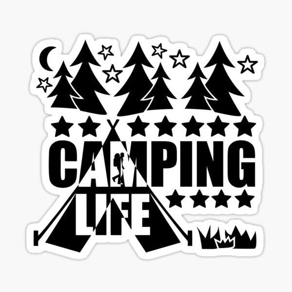 "camping life" Sticker by Hakimsiddiki | Redbubble
