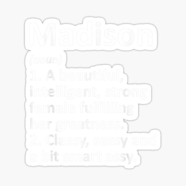"MADISON Definition Personalized Name Funny Christmas Gift" Sticker for ...