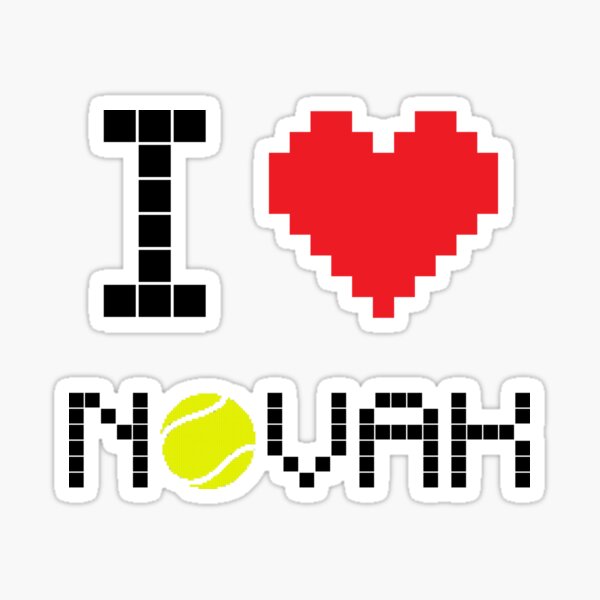 "I Love Novak: Tennis Retro Pixel Light" Sticker by OutofFocusShop ...