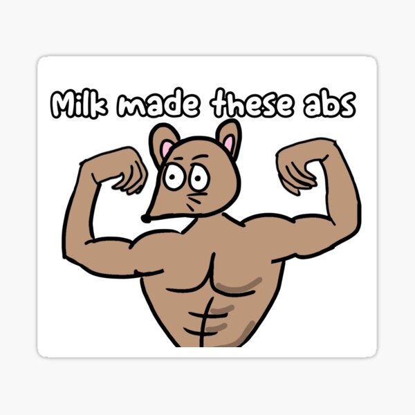 "Muscle Mouse" Sticker by vanillaoatmelk | Redbubble