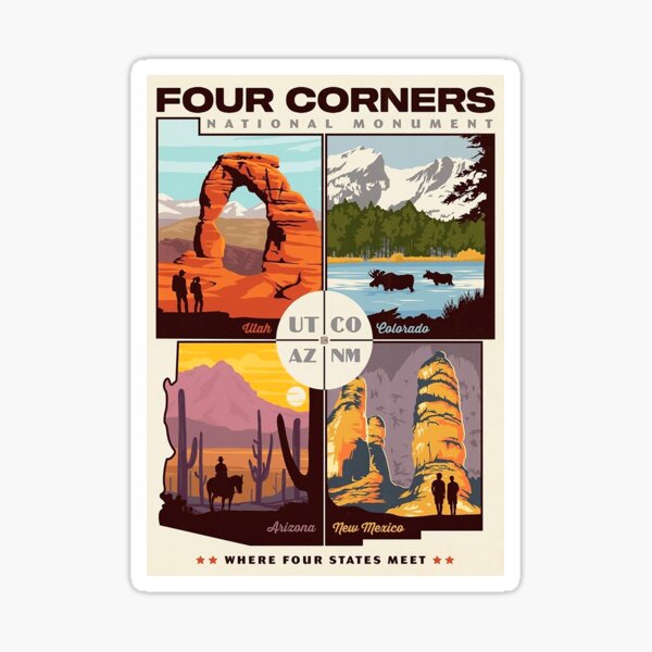 "Four Corners" Sticker by oakles20 | Redbubble