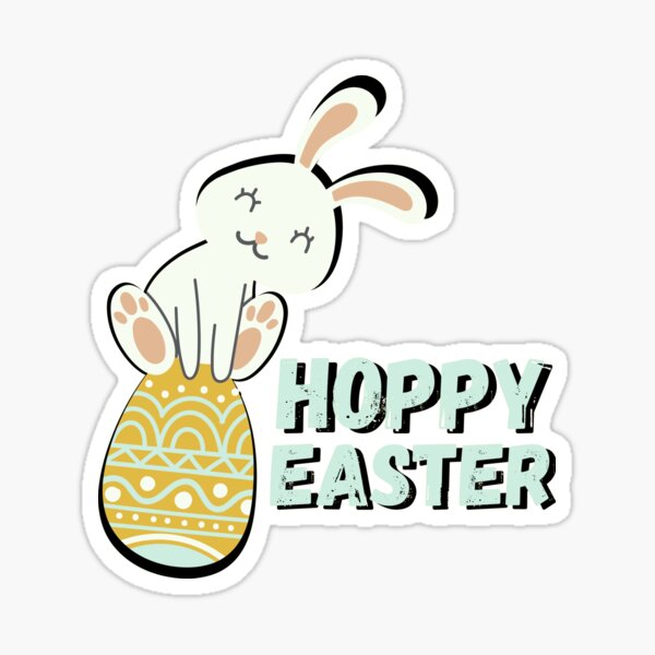 "Happy Easter | Hoppy" Sticker by pod-plus-plus | Redbubble