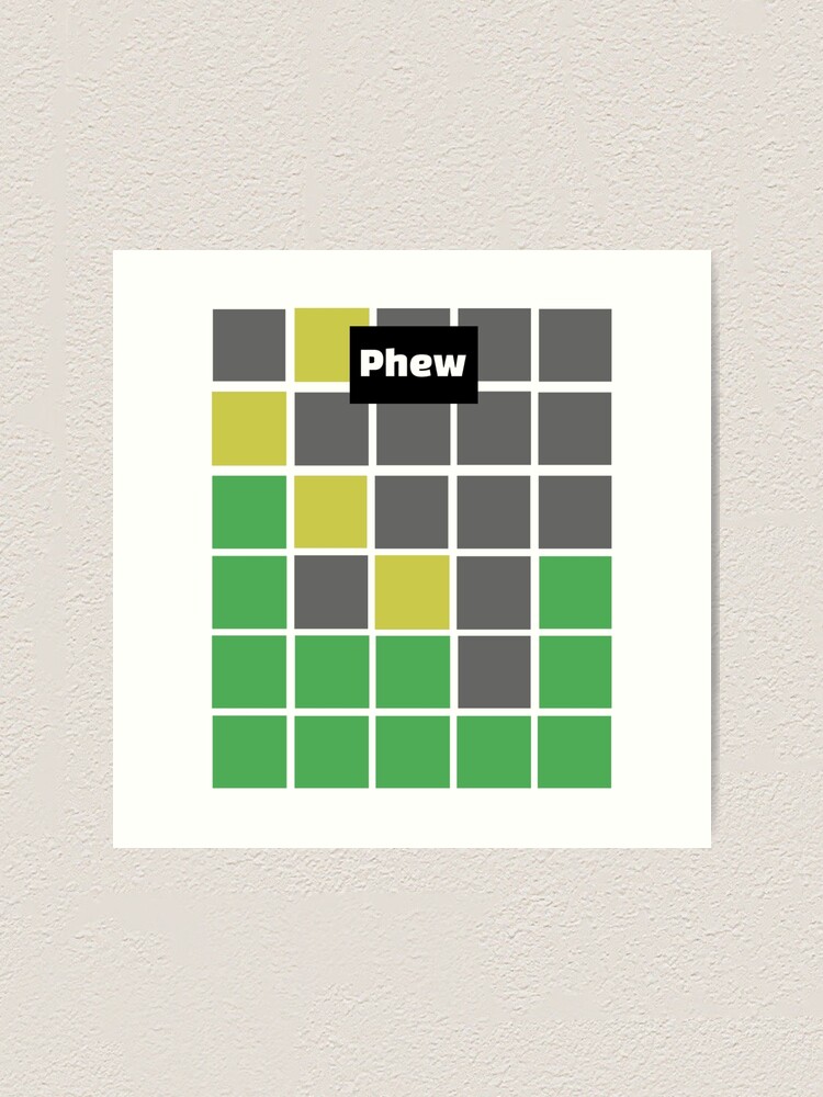 "Wordle Phew Meme Sticker" Art Print for Sale by SamiJanelle | Redbubble