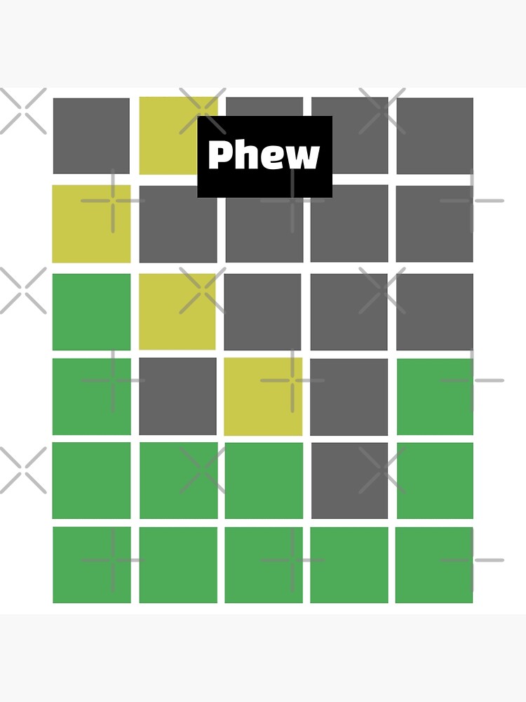 "Wordle Phew Meme Sticker" Art Print for Sale by SamiJanelle | Redbubble