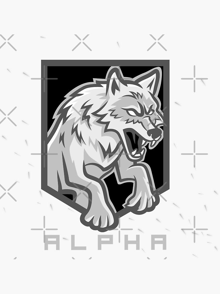 "Alpha Wolf" Sticker by WinkyDoodle | Redbubble