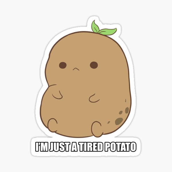 "Tired Potato Meme" Sticker for Sale by Marpil-Shop | Redbubble