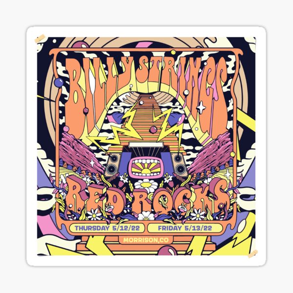 "billy strings red rocks 2022" Sticker by ranarani22 | Redbubble