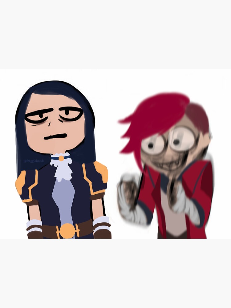 "Caitlyn and Vi meme" Sticker by froggiehands | Redbubble