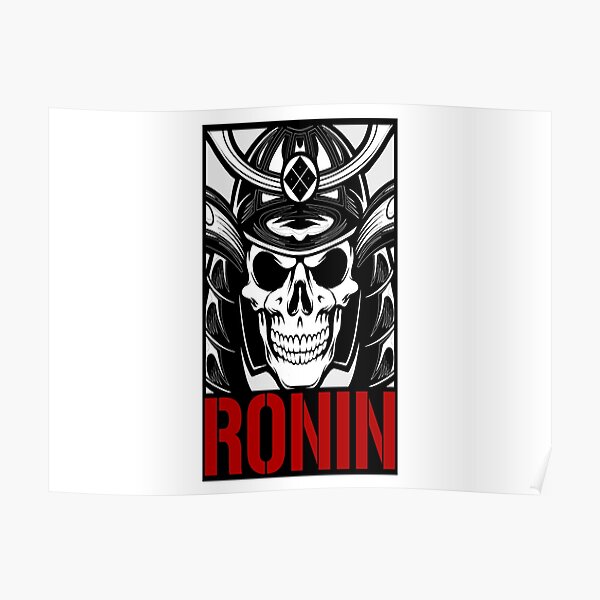 "Ronin Samurai Skull (Red Font)" Poster for Sale by RoninUnknown ...