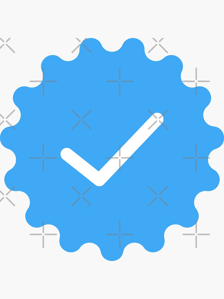 "verified blue tick" Sticker by ohsomenerd | Redbubble